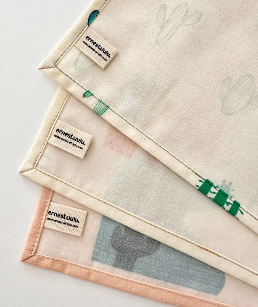 Mouchoirs en tissu bio – collection janie&luke - ernest&lulu