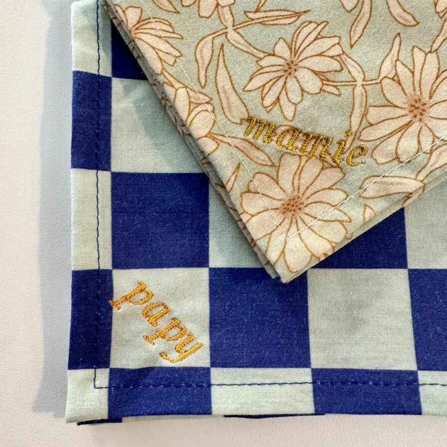 ernest&lulu - Exemples broderies personnalisées mouchoirs tissu